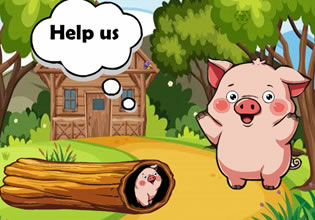 Save Trapped Siblings Piggy - Escape Fan